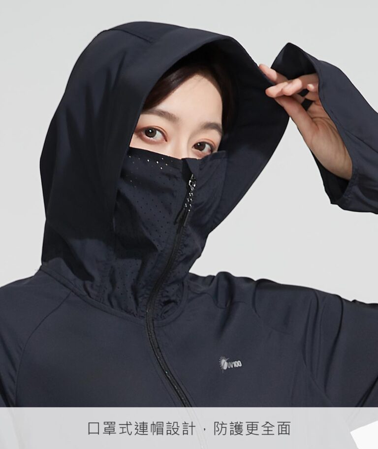 抗UV-Suptex清涼透氣口罩連帽女長外套-附手套罩 | UV100就是防曬